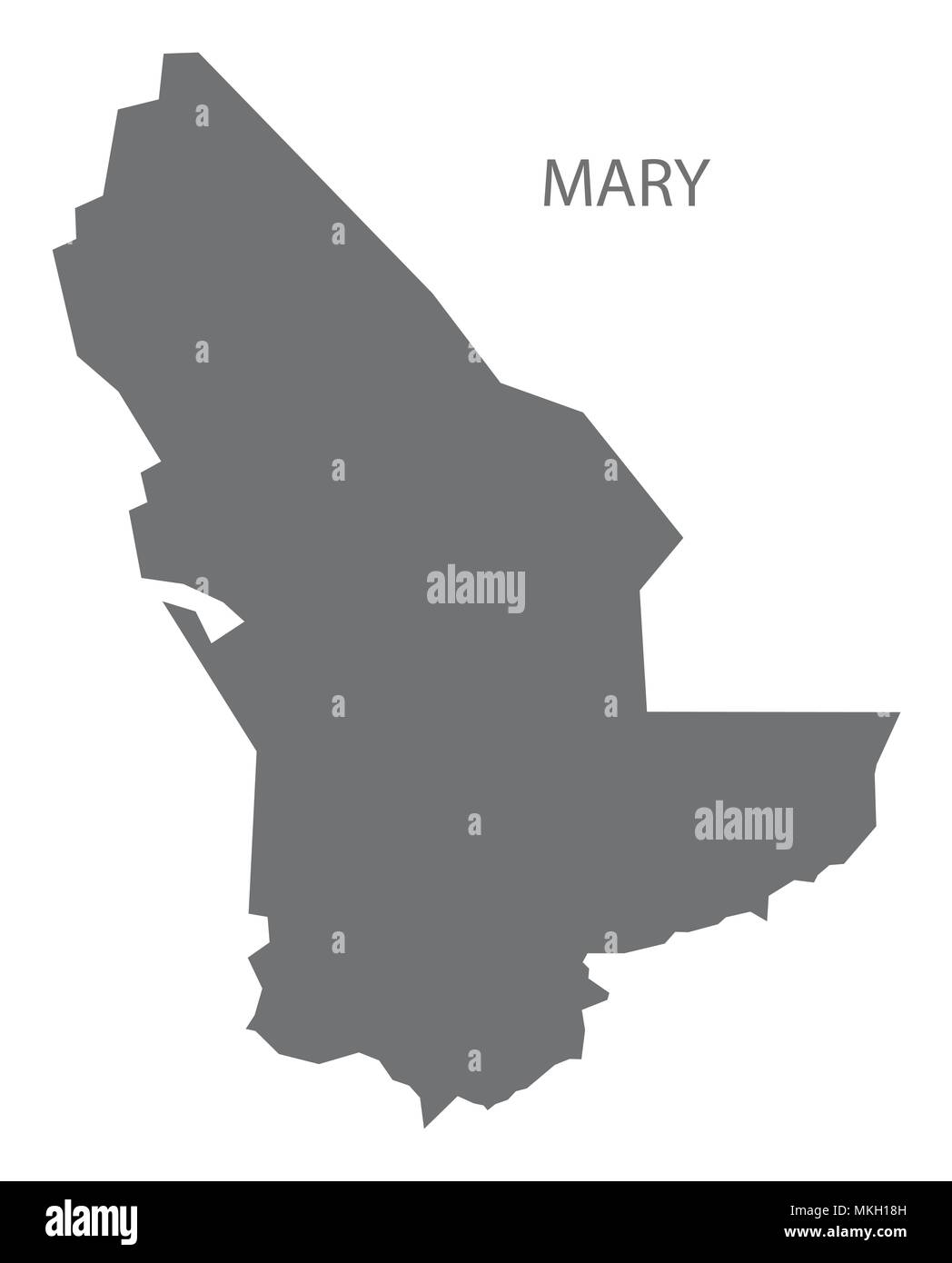 Mary map of Turkmenistan grey illustration shape Stock Vector Image ...