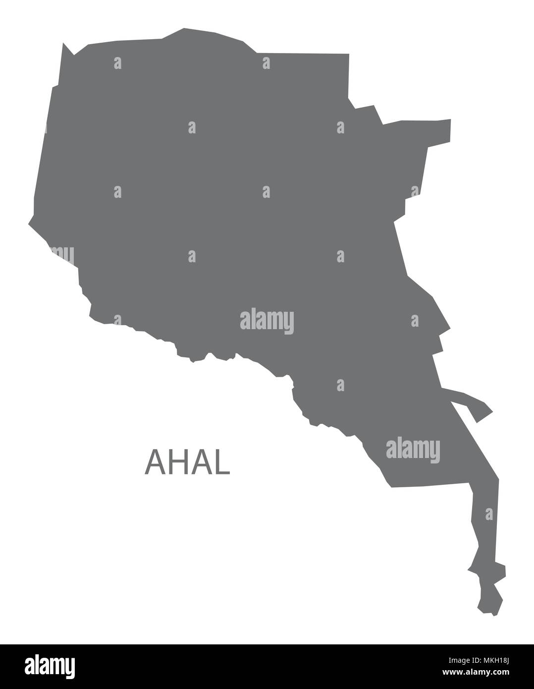 Ahal map of Turkmenistan grey illustration shape Stock Vector Image ...