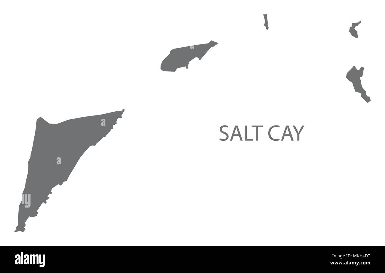 Salt Cay map of Turks and Caicos Islands grey illustration shape Stock ...
