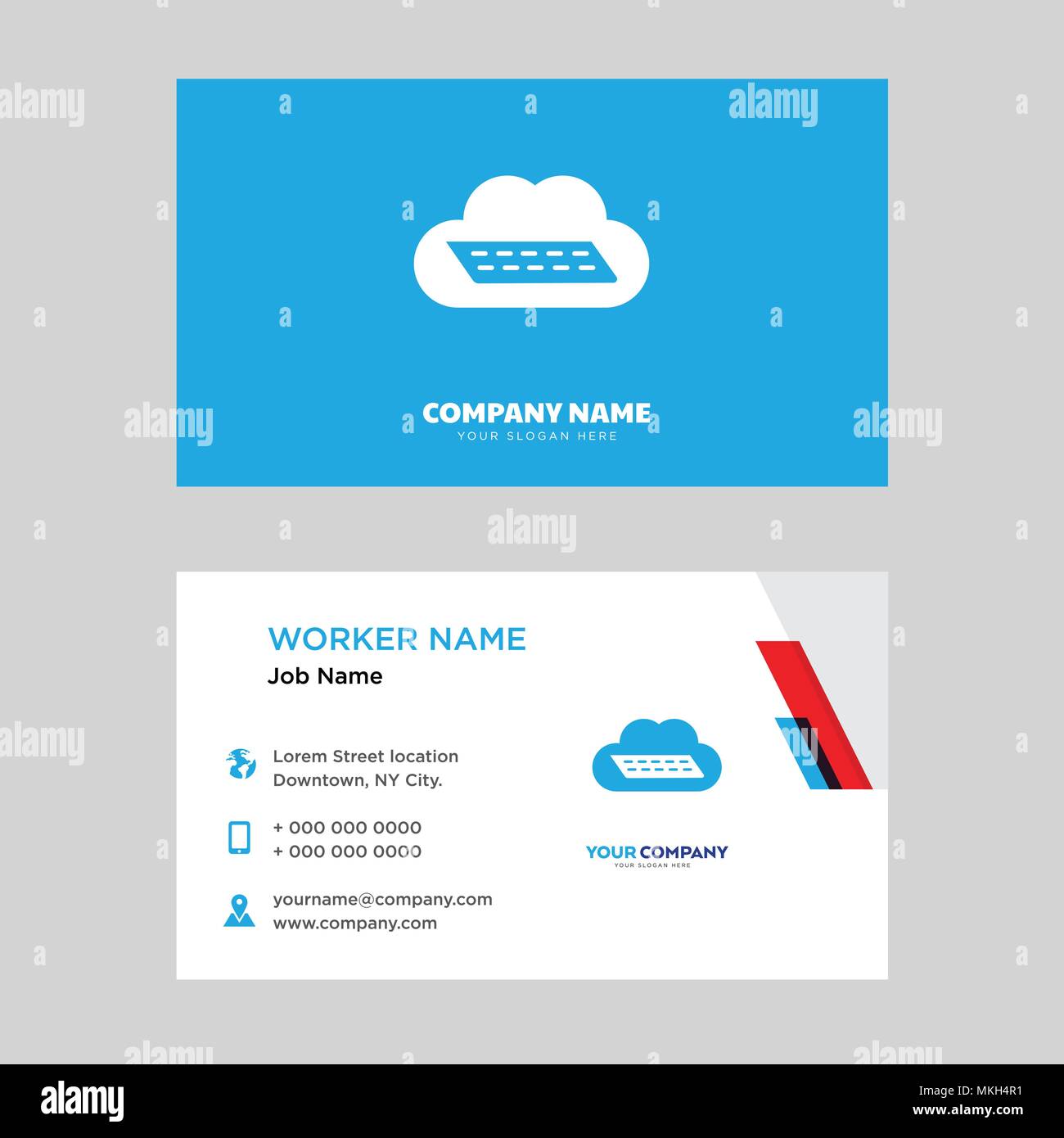 Cloud computing business card design template, Visiting for your ...
