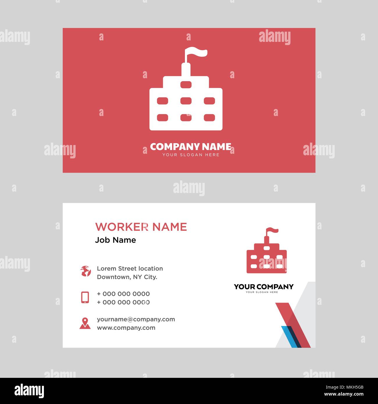 School business card design template, Visiting for your company, Modern ...