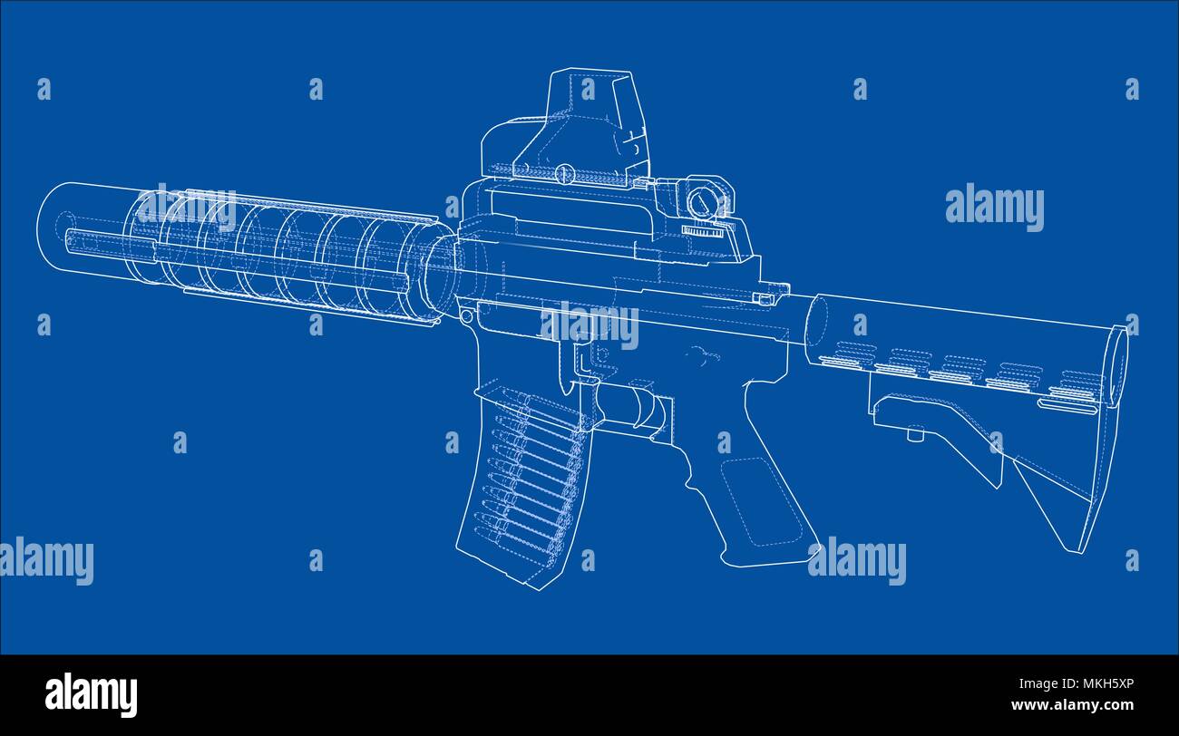 Machine Gun. Vector Stock Vector Image & Art - Alamy