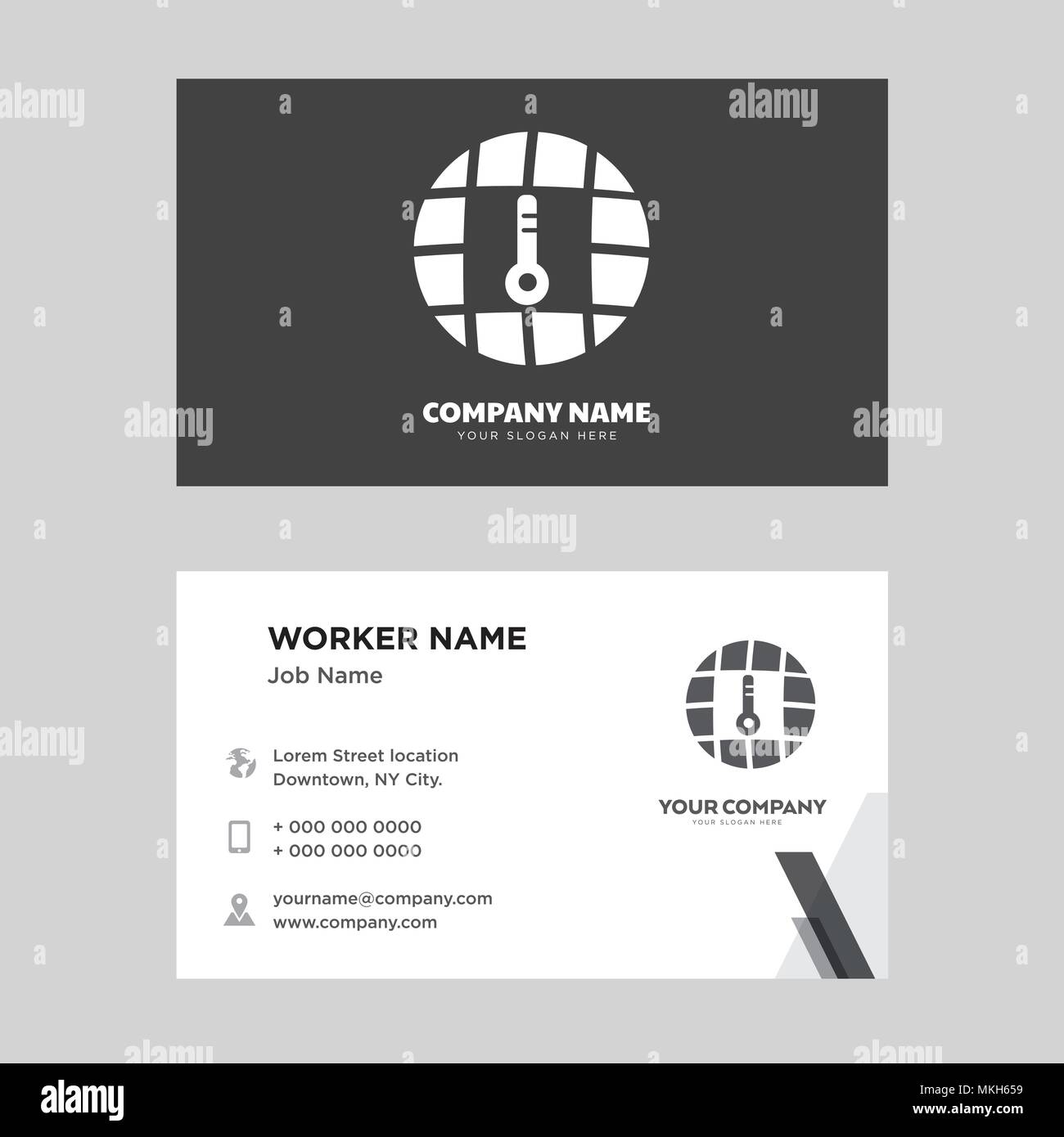 Global Temperature business card design template, Visiting for your ...