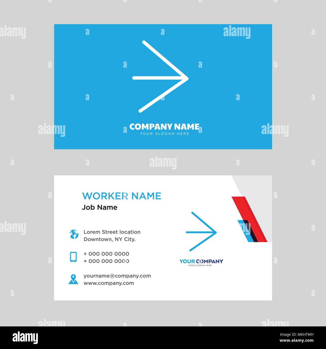 Right arrow business card design template, Visiting for your company ...