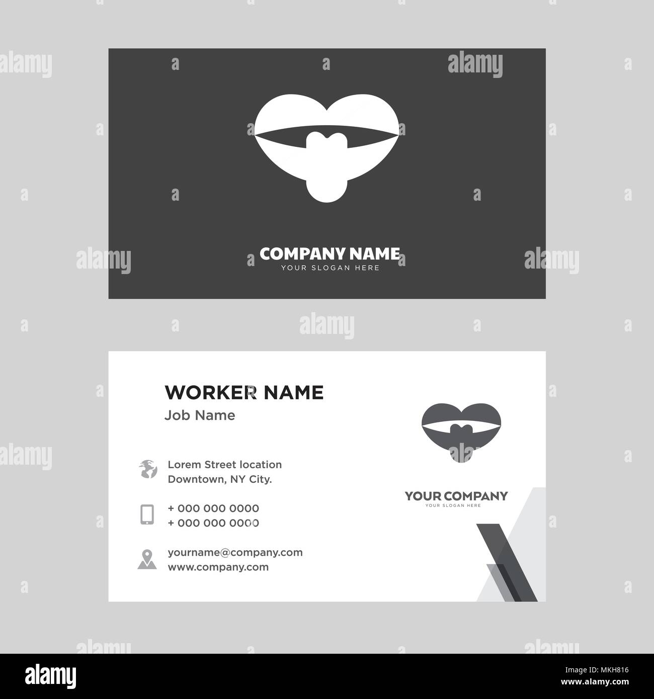 Tongue and Mouth business card design template, Visiting for your ...