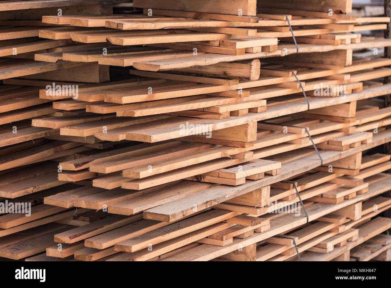 Stacked wooden pallets Stock Photo - Alamy