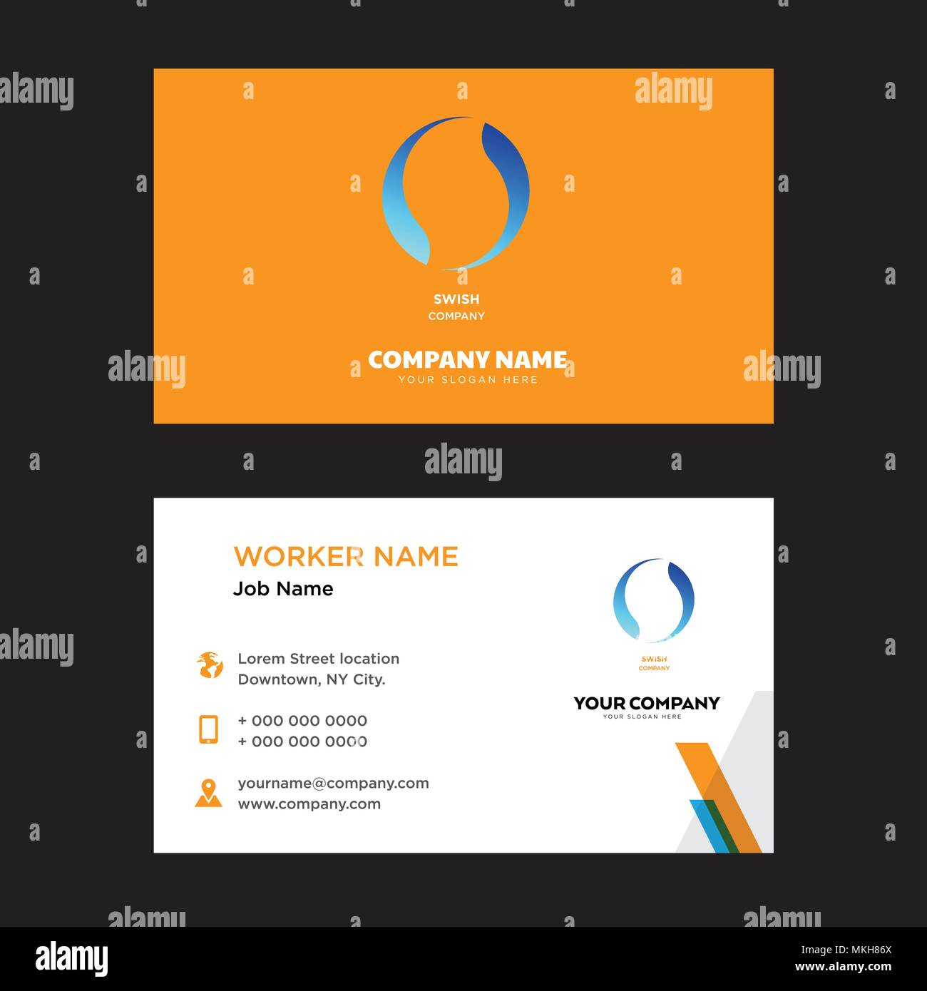 swish business card design template, Visiting for your company, Modern ...