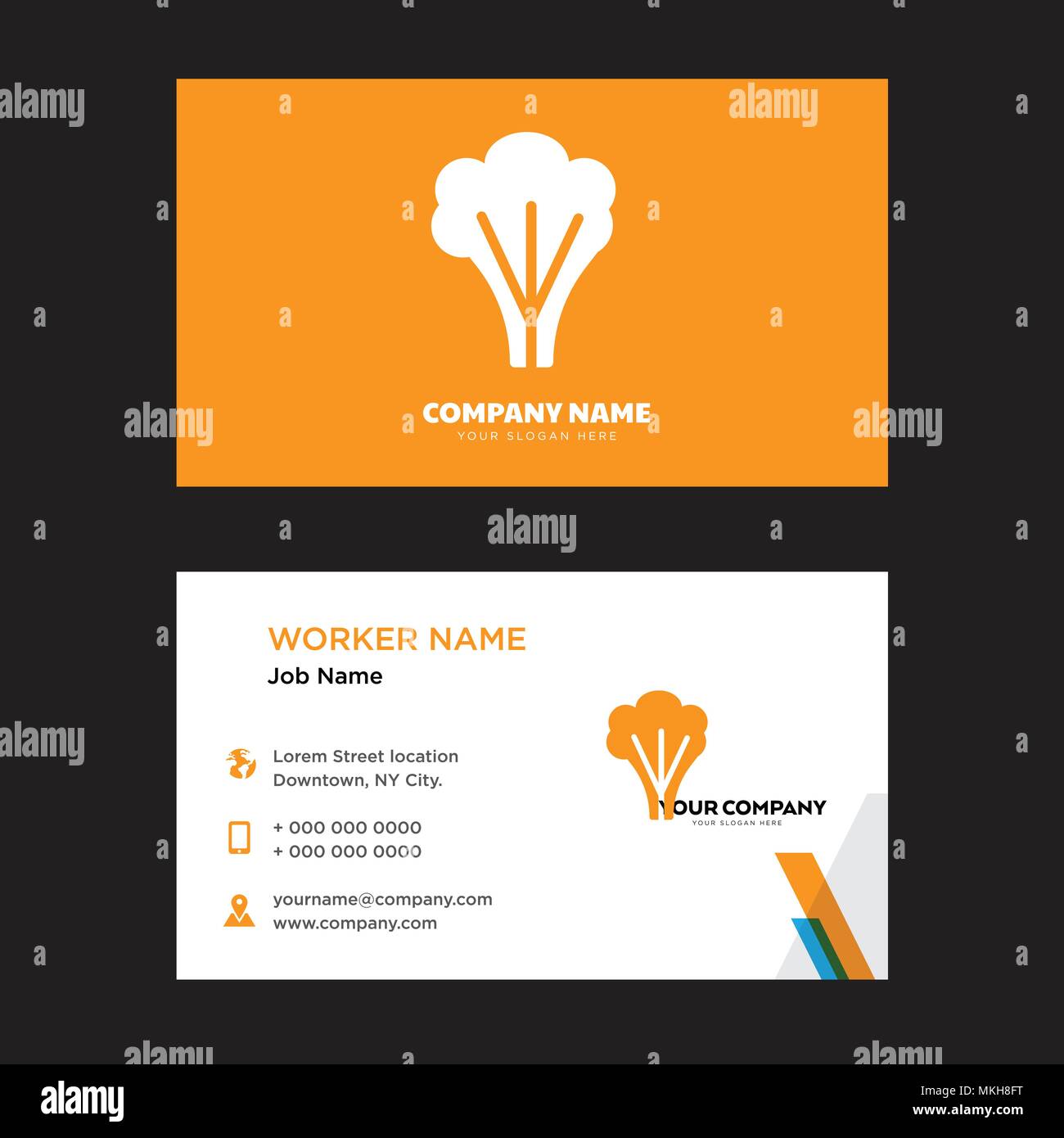 Big Tree business card design template, Visiting for your company ...