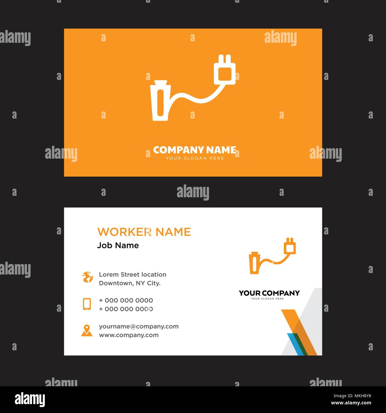 Plug business card design template, Visiting for your company, Modern ...