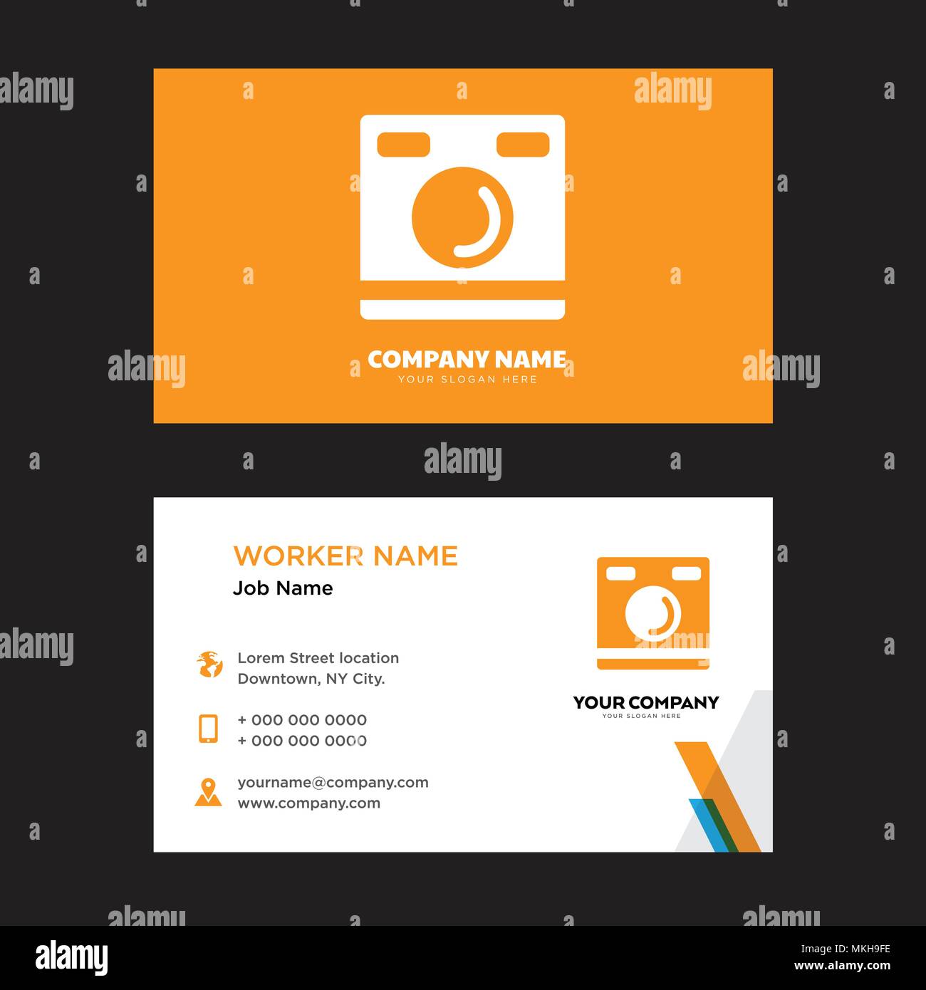 Washing machine business card design template, Visiting for your ...