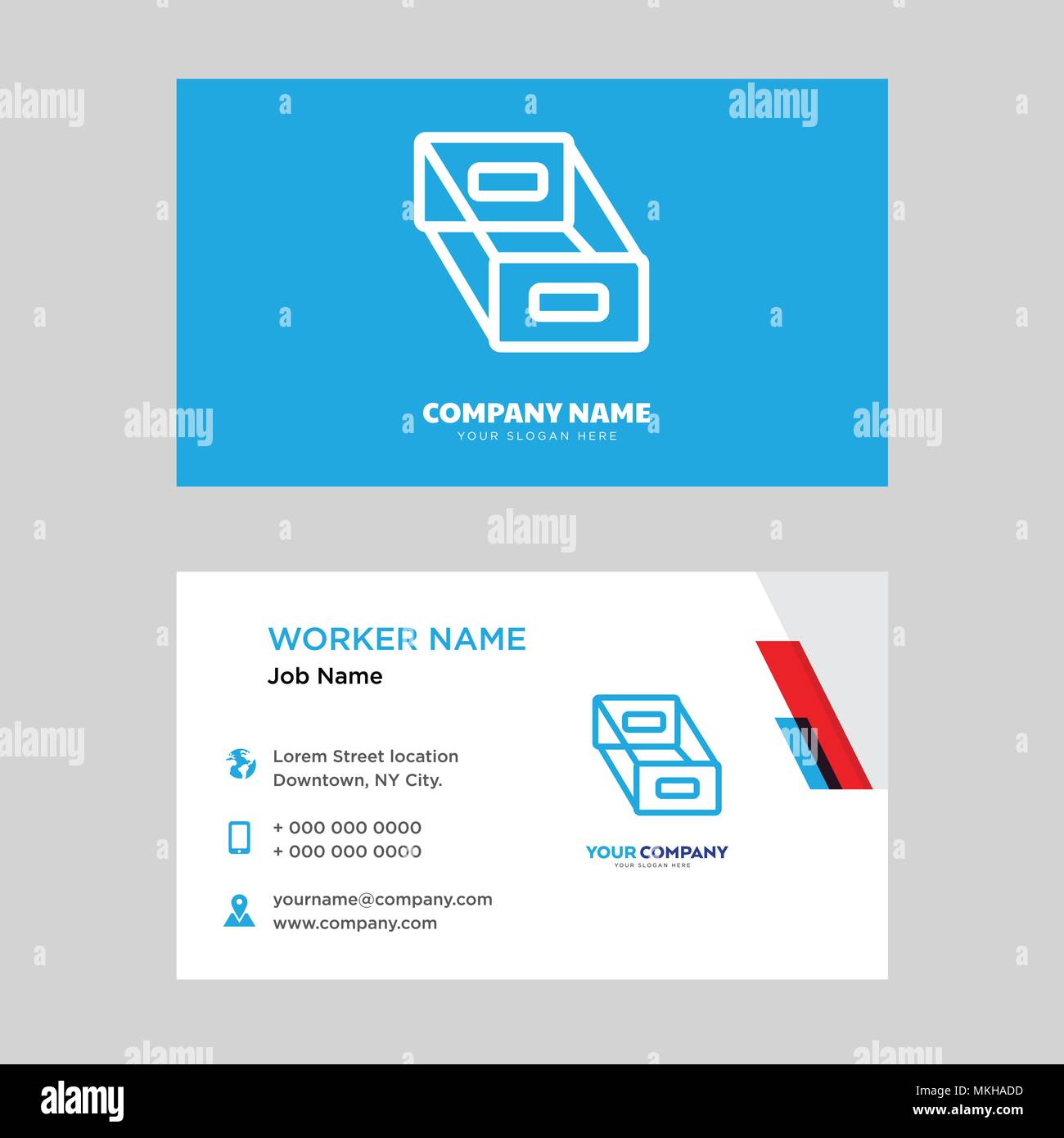 Box business card design template, Visiting for your company, Modern ...