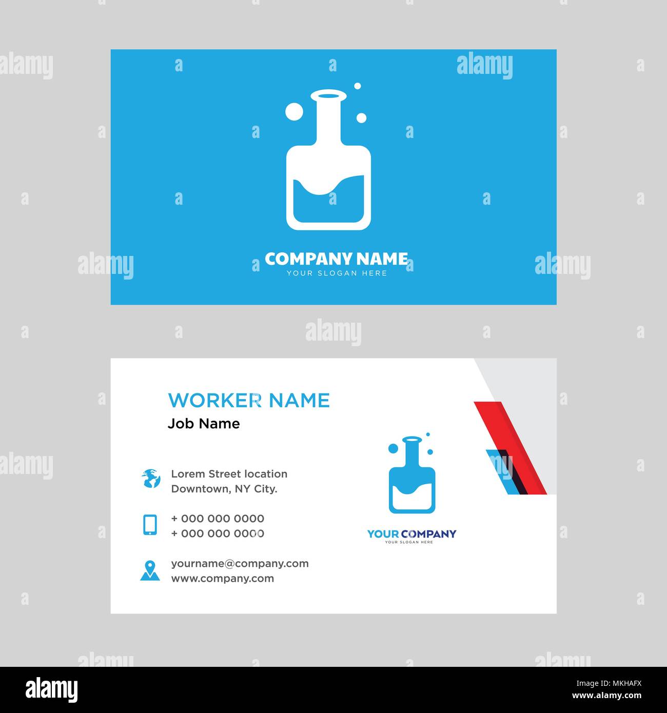 Flask business card design template, Visiting for your company, Modern ...