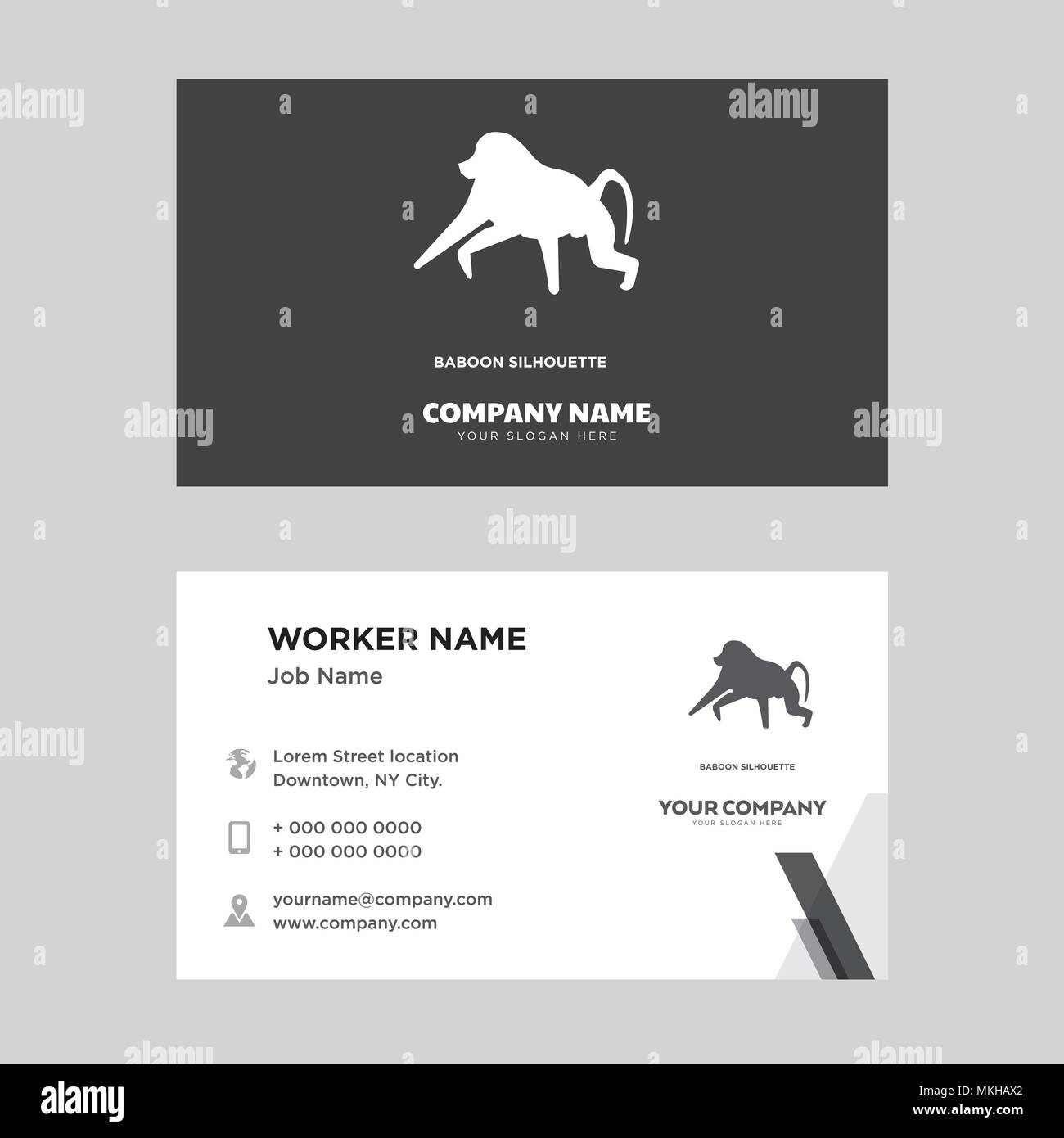baboon business card design template, Visiting for your company, Modern ...