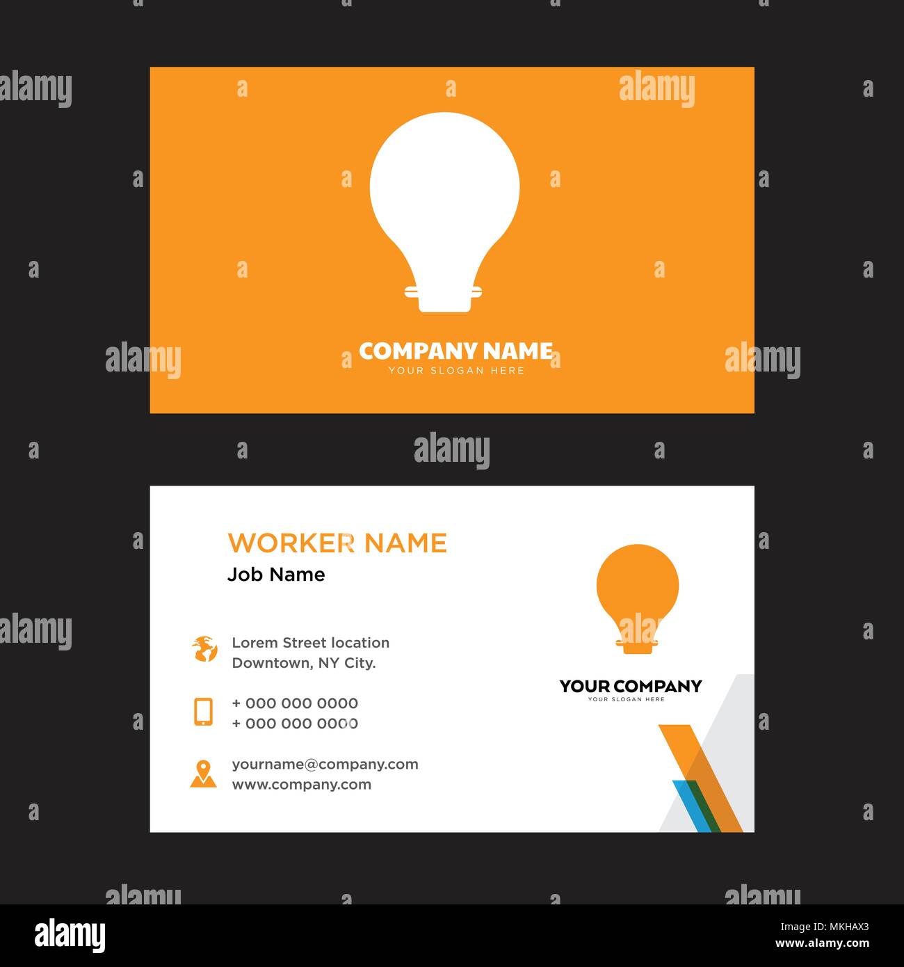 Ecological Light Bulb business card design template, Visiting for your ...