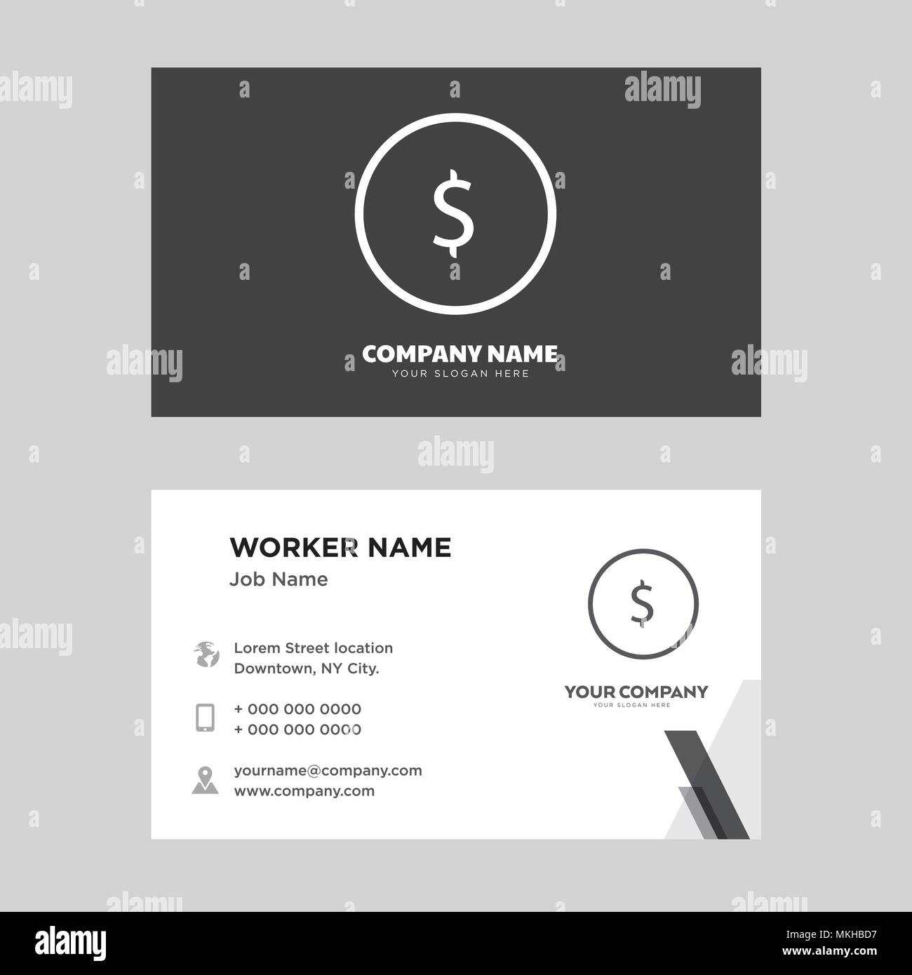 USD, dollar business card design template, Visiting for your company ...