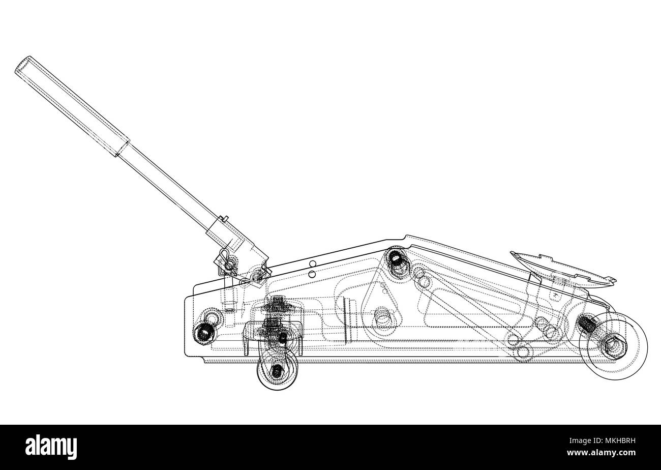 Hydraulic jack Black and White Stock Photos & Images - Alamy