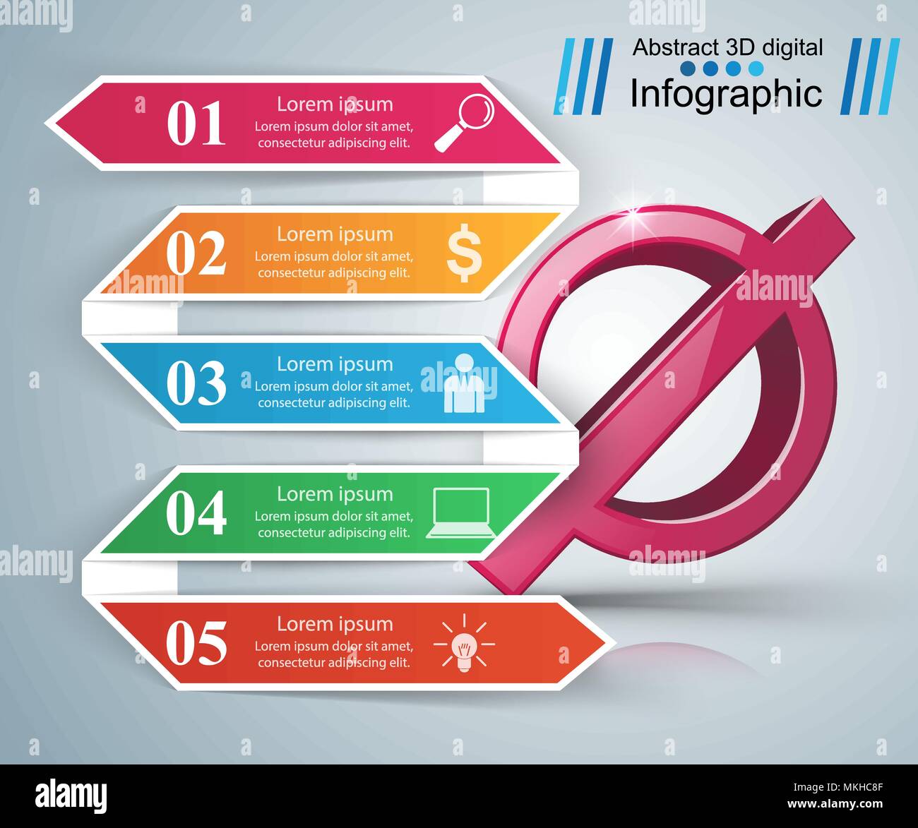 Stop, no 3d realistic icon. Business infographic Stock Vector Image ...