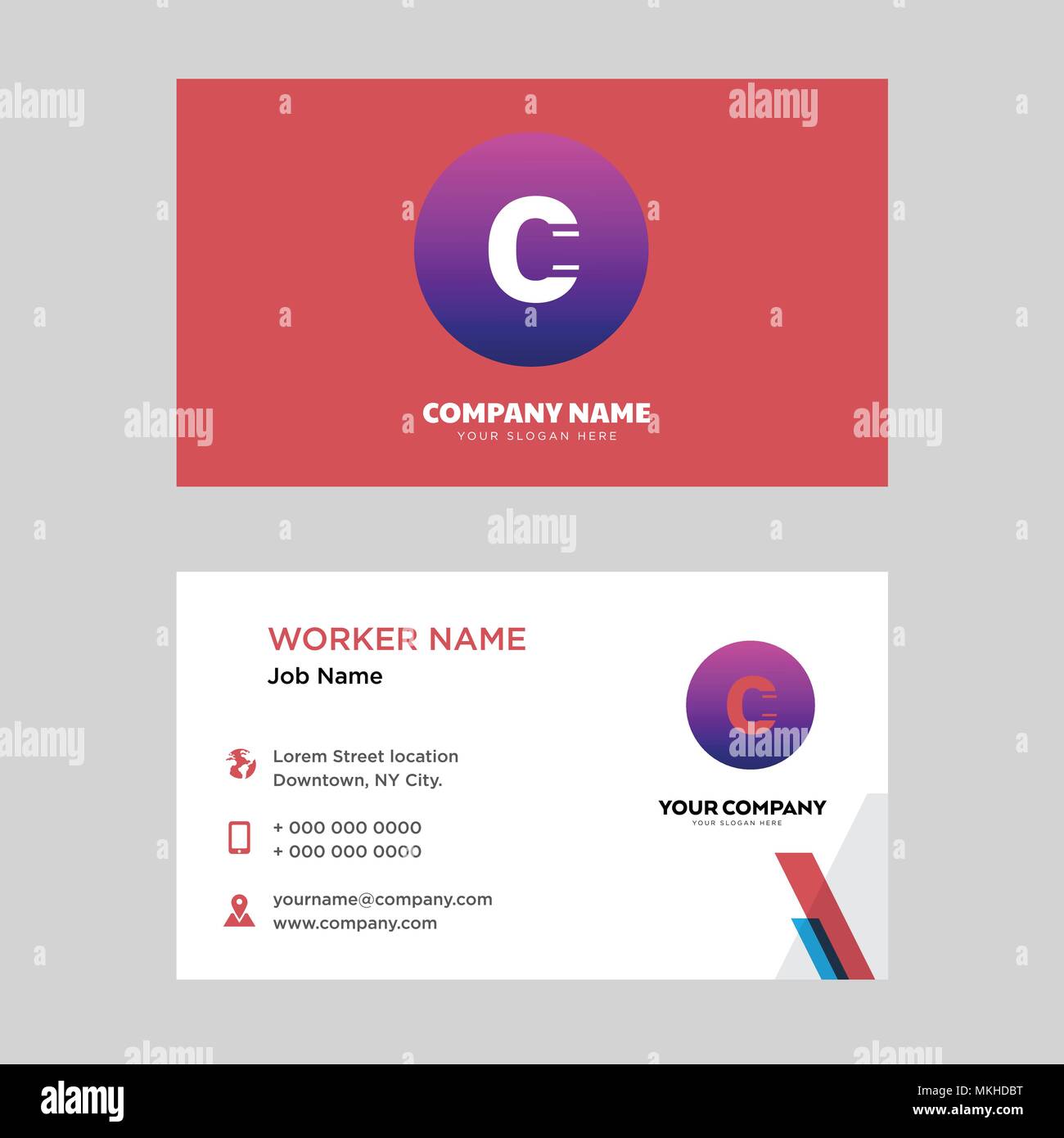 C business card design template, Visiting for your company, Modern ...