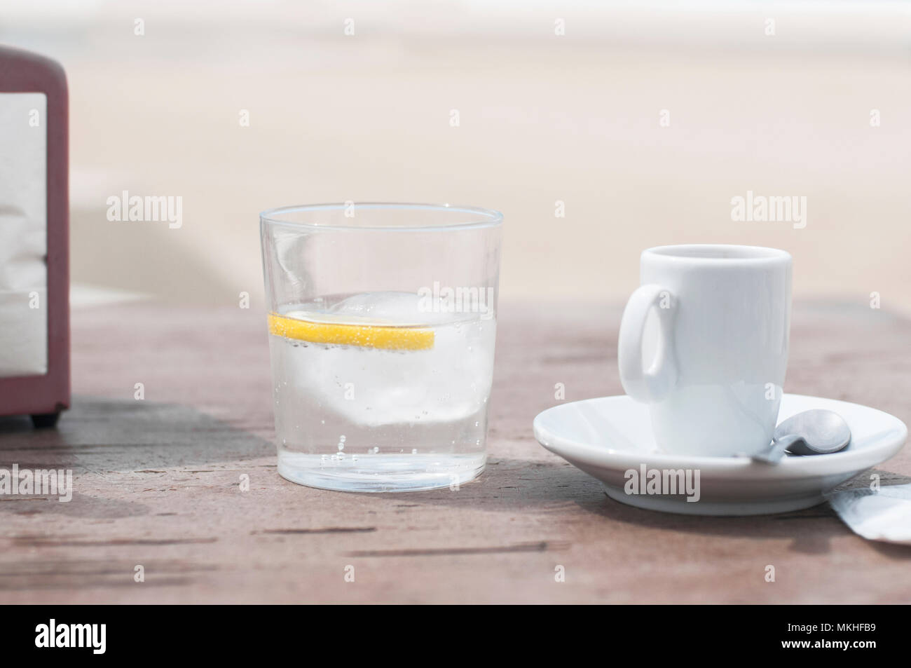 coffee and water at the beach Stock Photo - Alamy