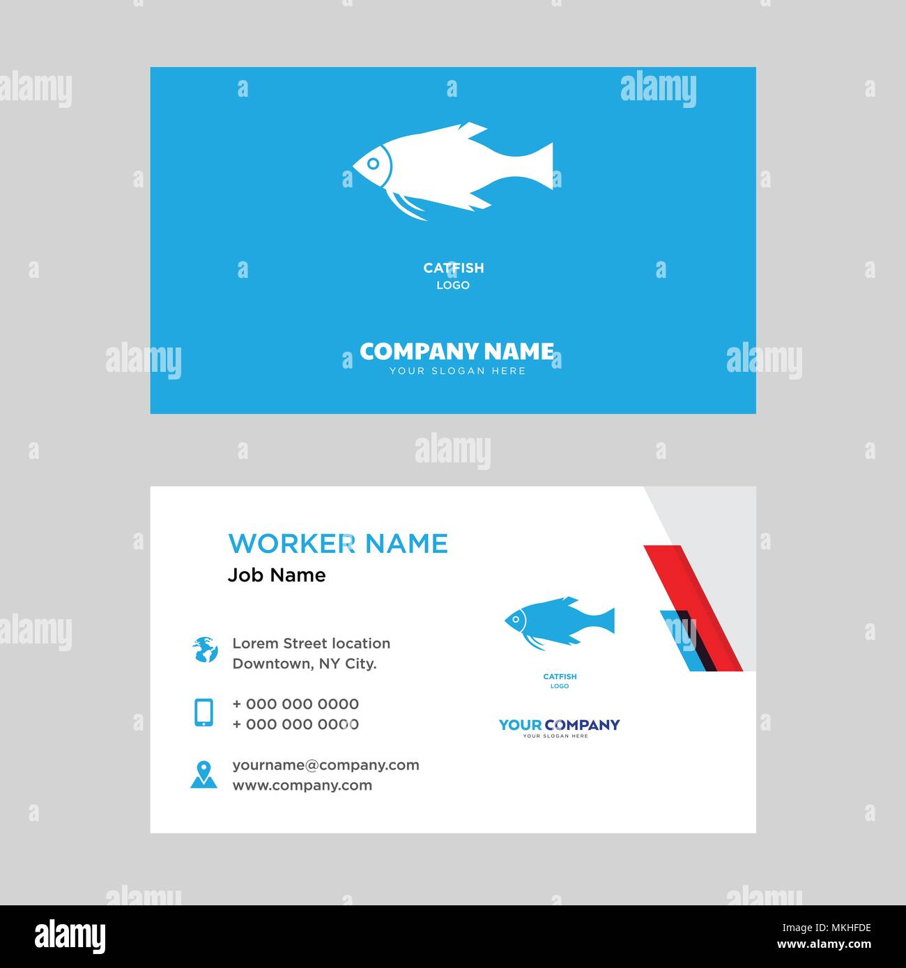 catfish business card design template, Visiting for your company ...