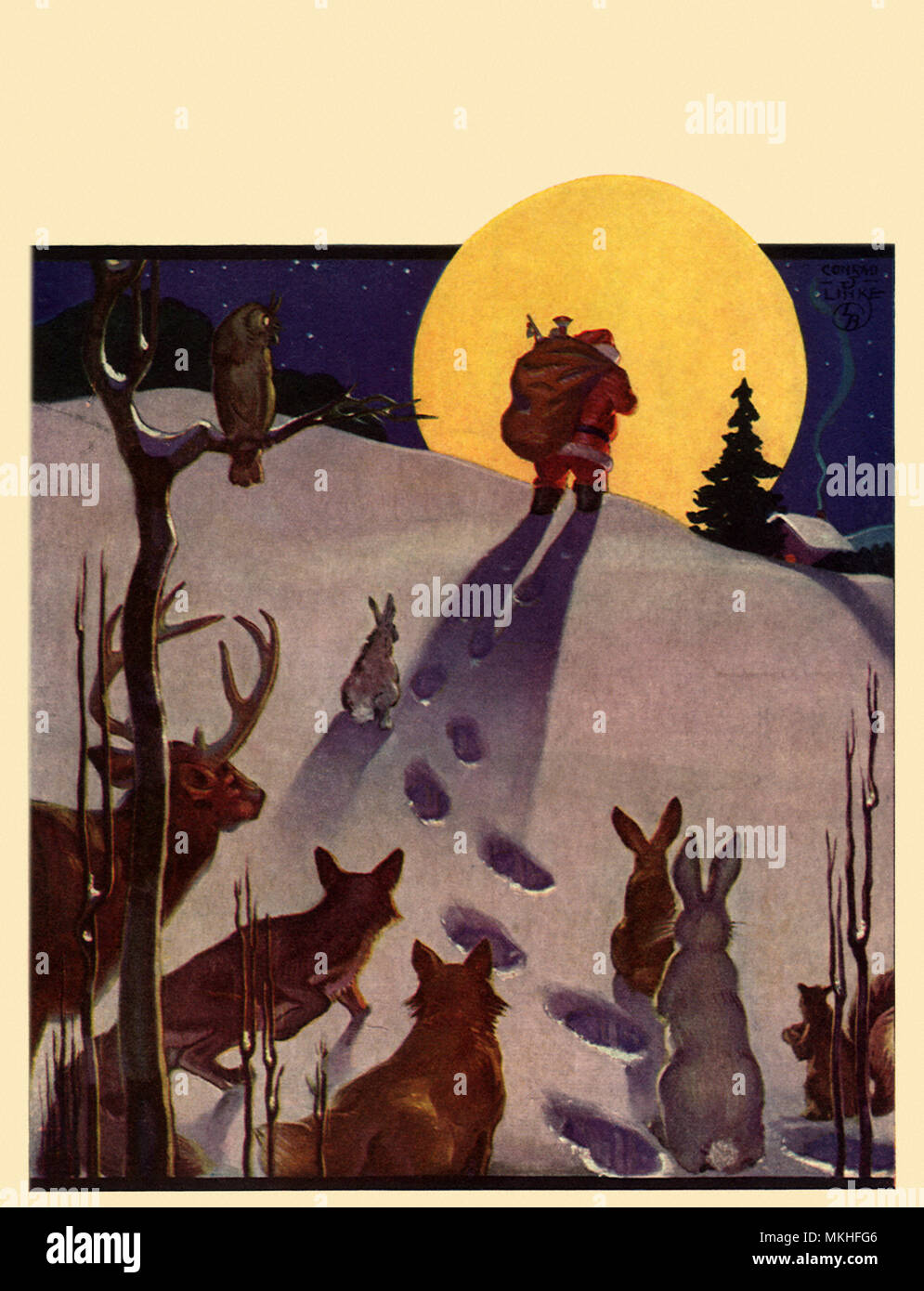 Santa walk through snow hi-res stock photography and images - Alamy