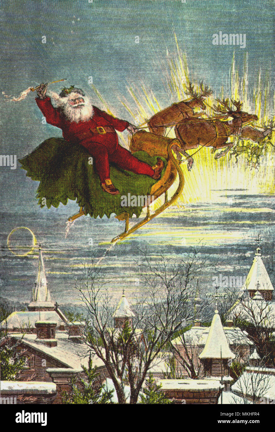 Santa sleigh flying hi-res stock photography and images - Alamy