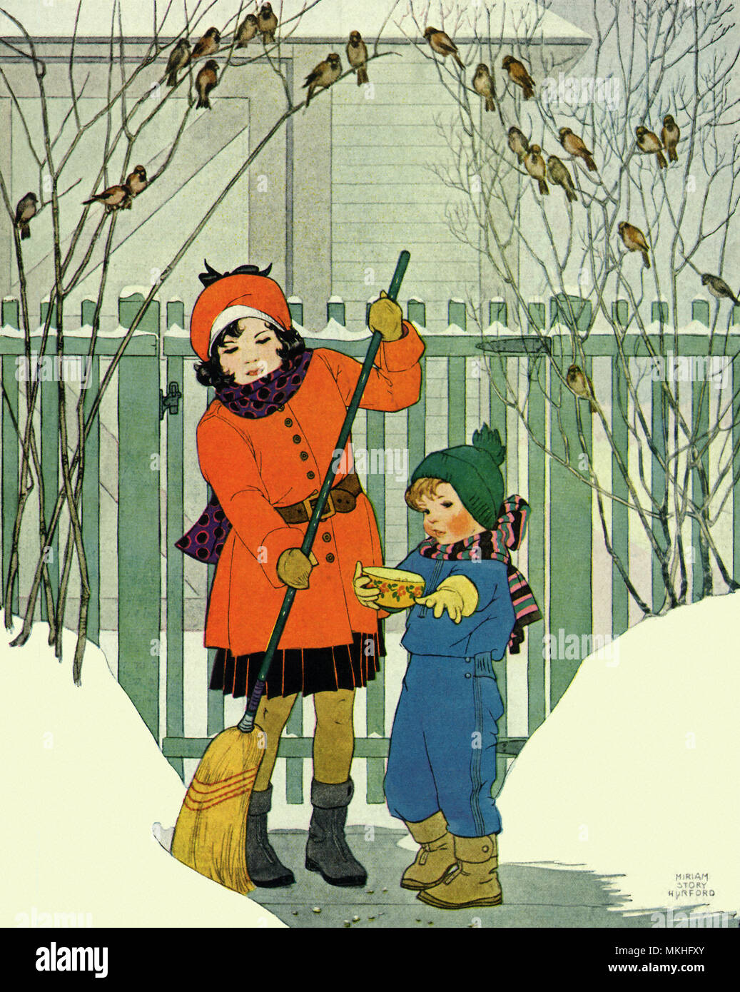 Children snow nostalgia hi-res stock photography and images - Alamy