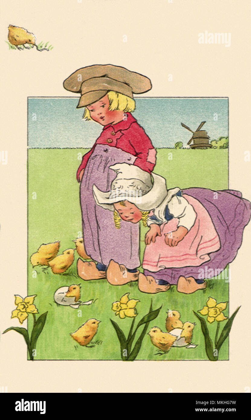 Dutch Kids and Chicks Stock Photo - Alamy
