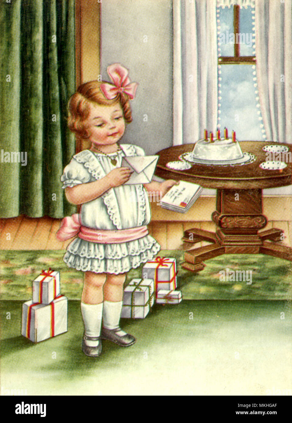 Vintage birthday card hi-res stock photography and images - Alamy