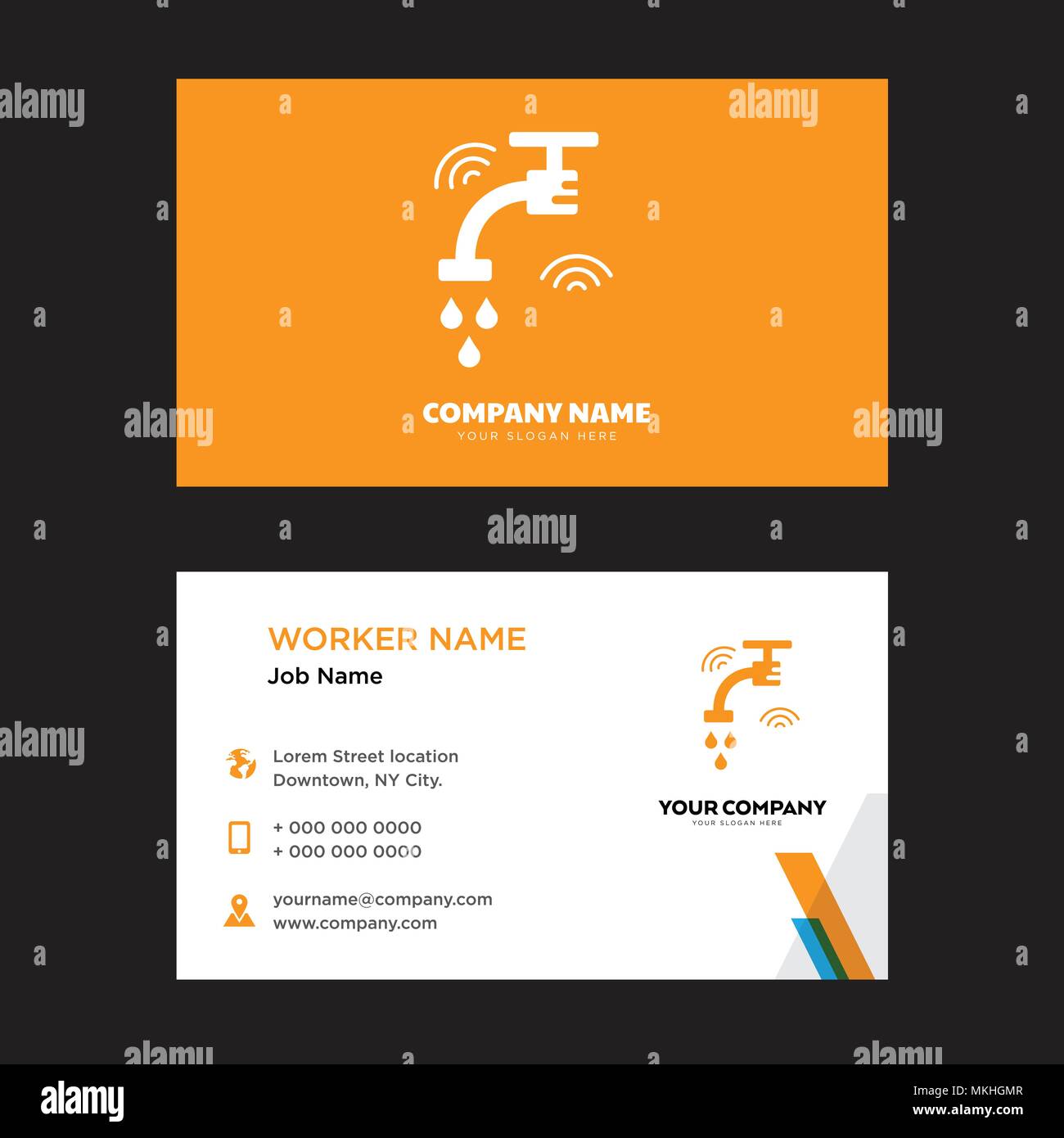 Water business card design template, Visiting for your company, Modern ...