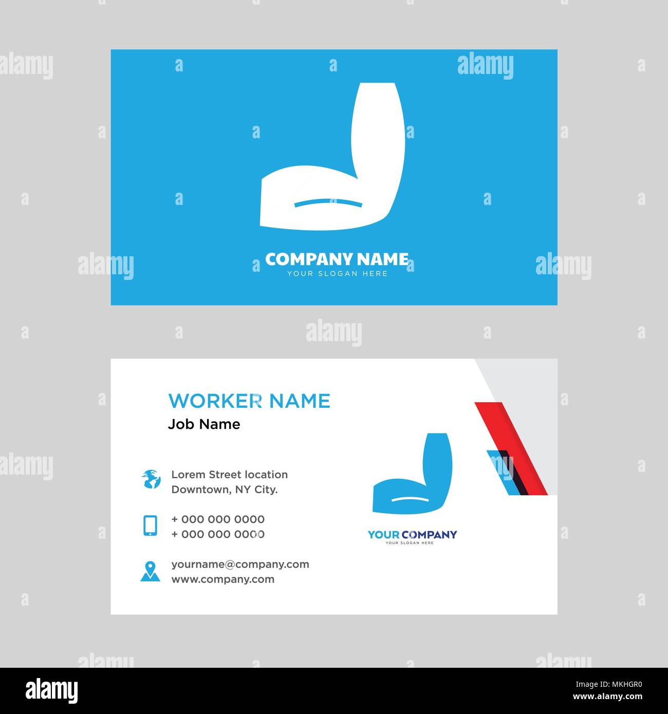 Men Elbow business card design template, Visiting for your company ...