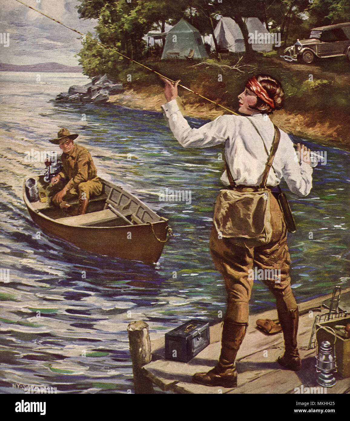 Fishing off Pier Stock Photo - Alamy