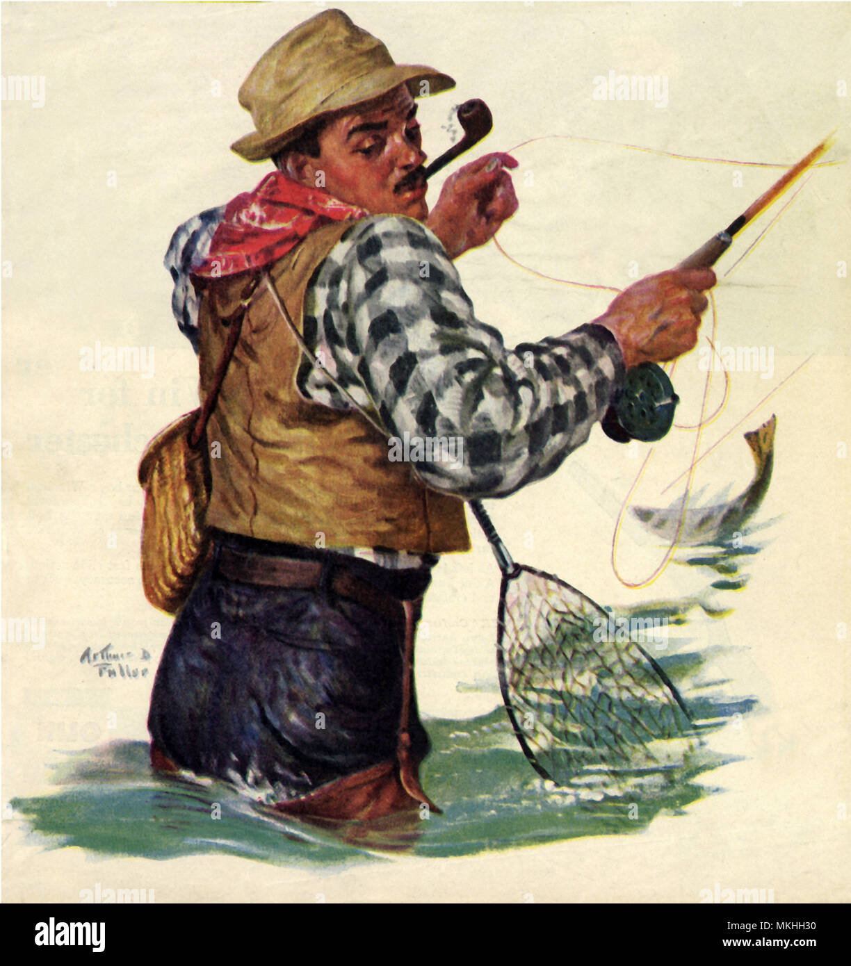 Man fishing smoking pipe hi-res stock photography and images - Alamy