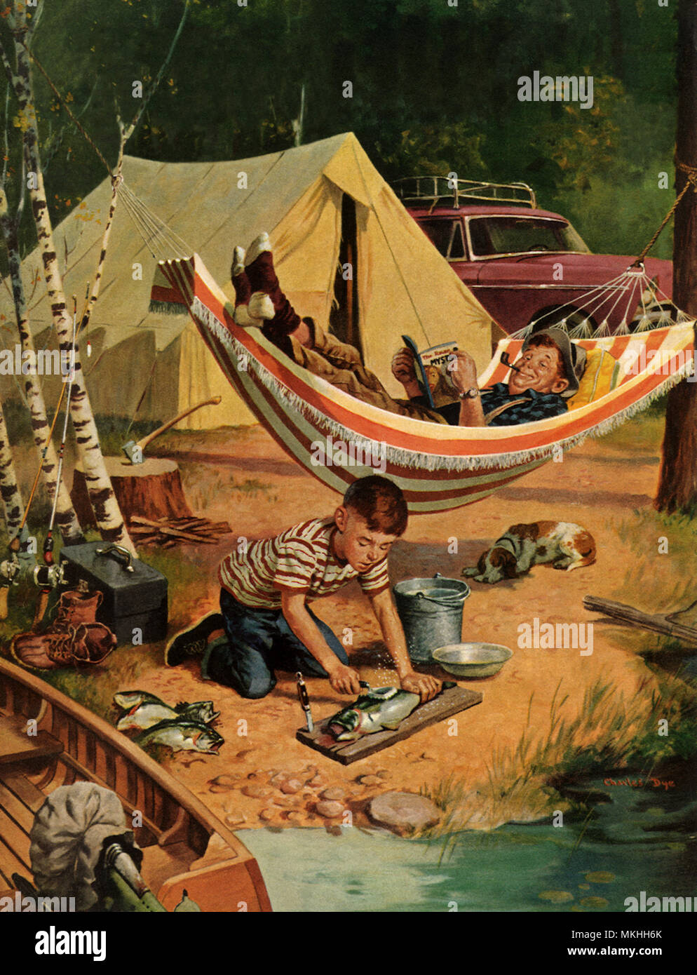 Families camping hi-res stock photography and images - Alamy