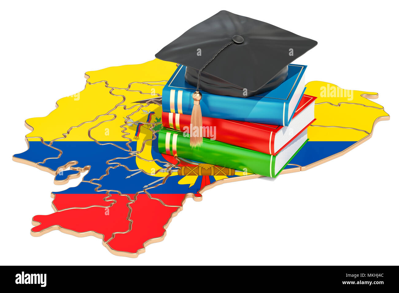 Education in Ecuador concept, 3D rendering isolated on white background ...