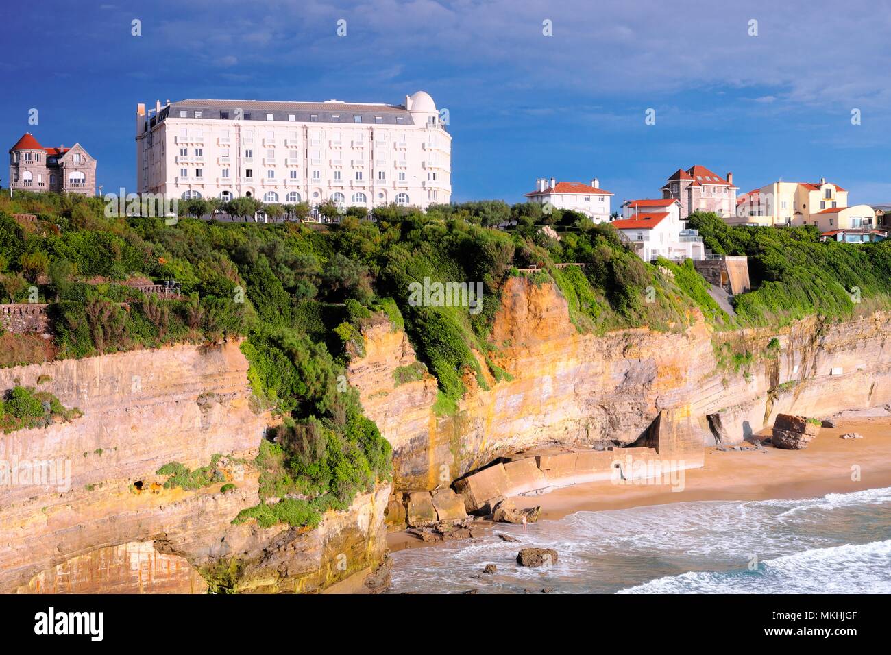 Le Regina luxury hotel building, erosion and collapse of cliffs at ...