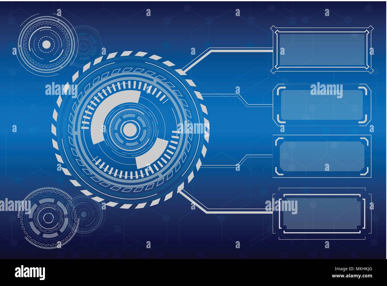 hud interface with empty frame on blue background vector illustration ...