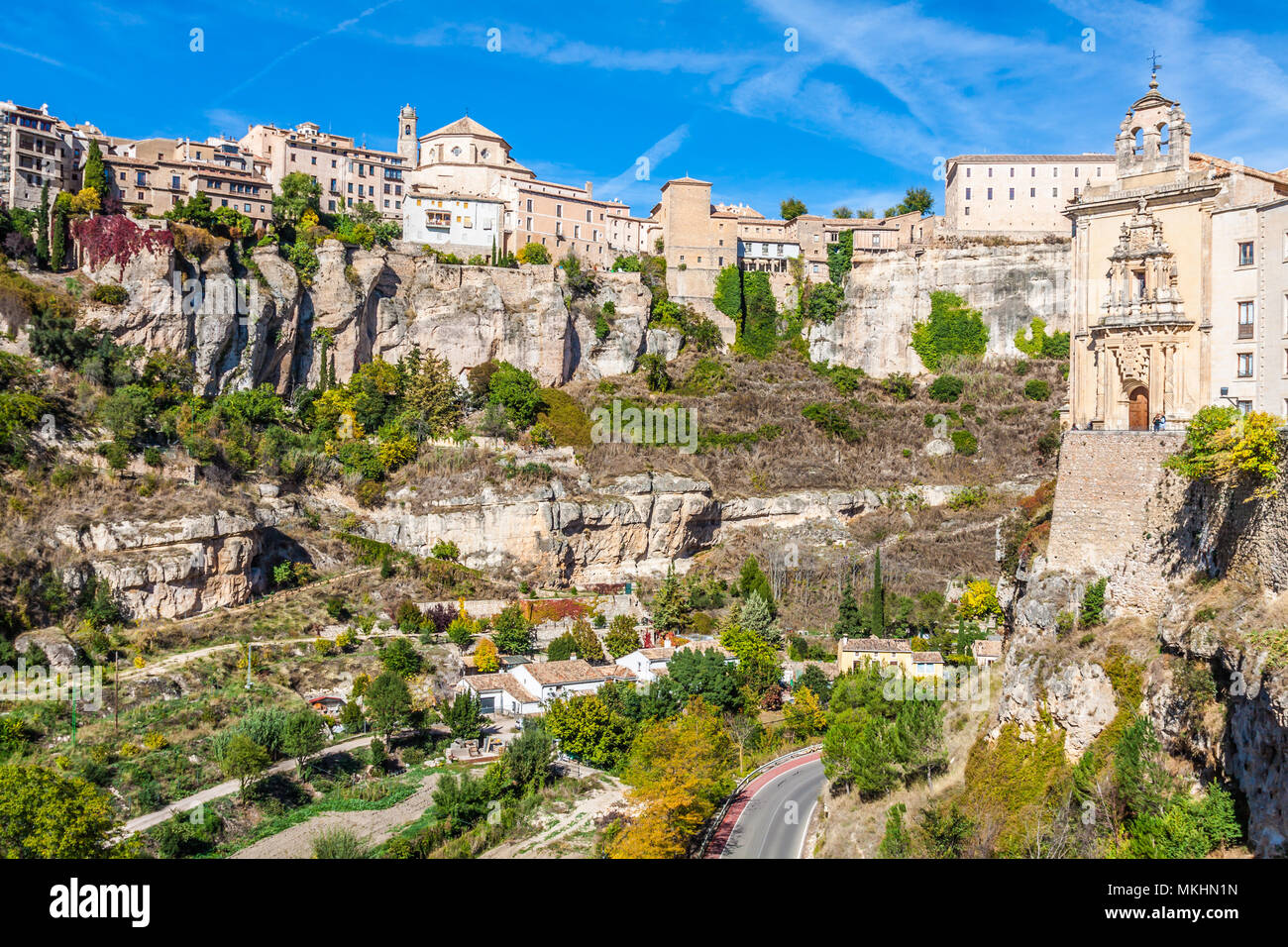 Hanging houses of Cuenca panoramic. Spain. UNESCO World Heritage site ...