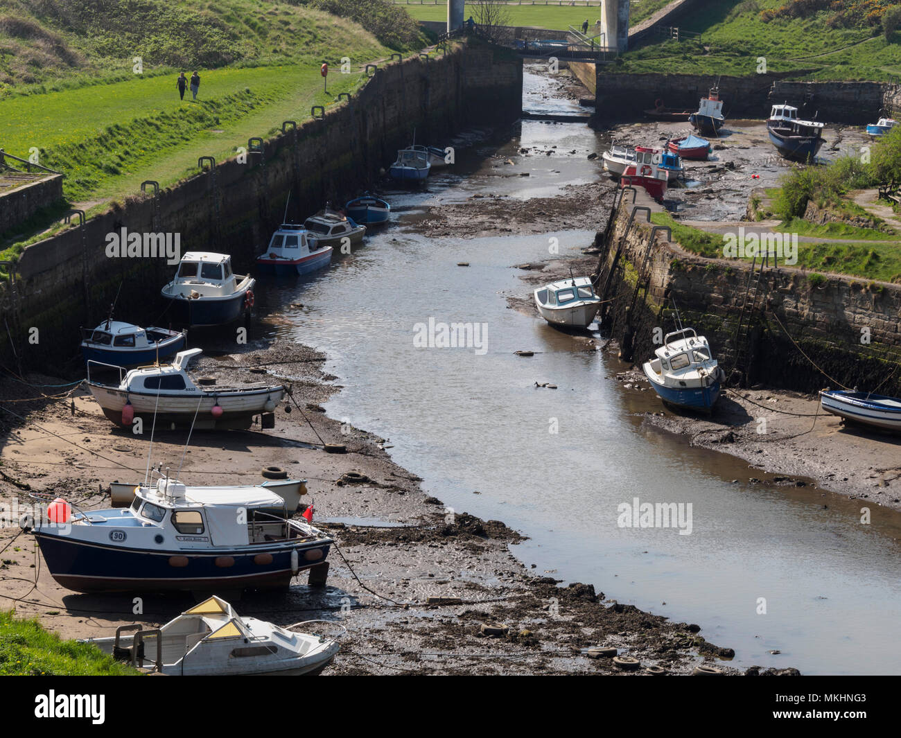 Seaton Sluice, Northumberland - man-made harbour and coast landscape ...