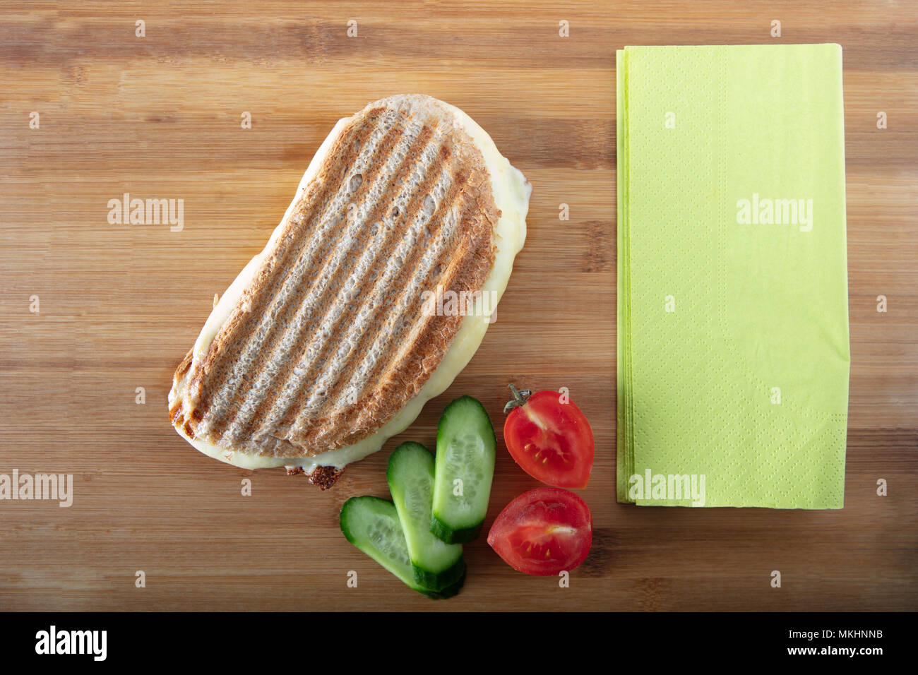 Turkish Sandwich Toast (Tost) with cheddar or melted cheese with green ...