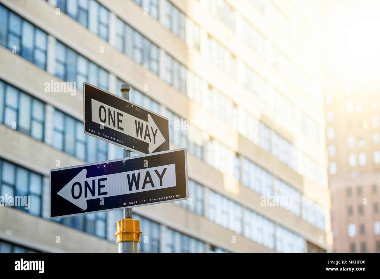 One way signs in new york city hi-res stock photography and images - Alamy