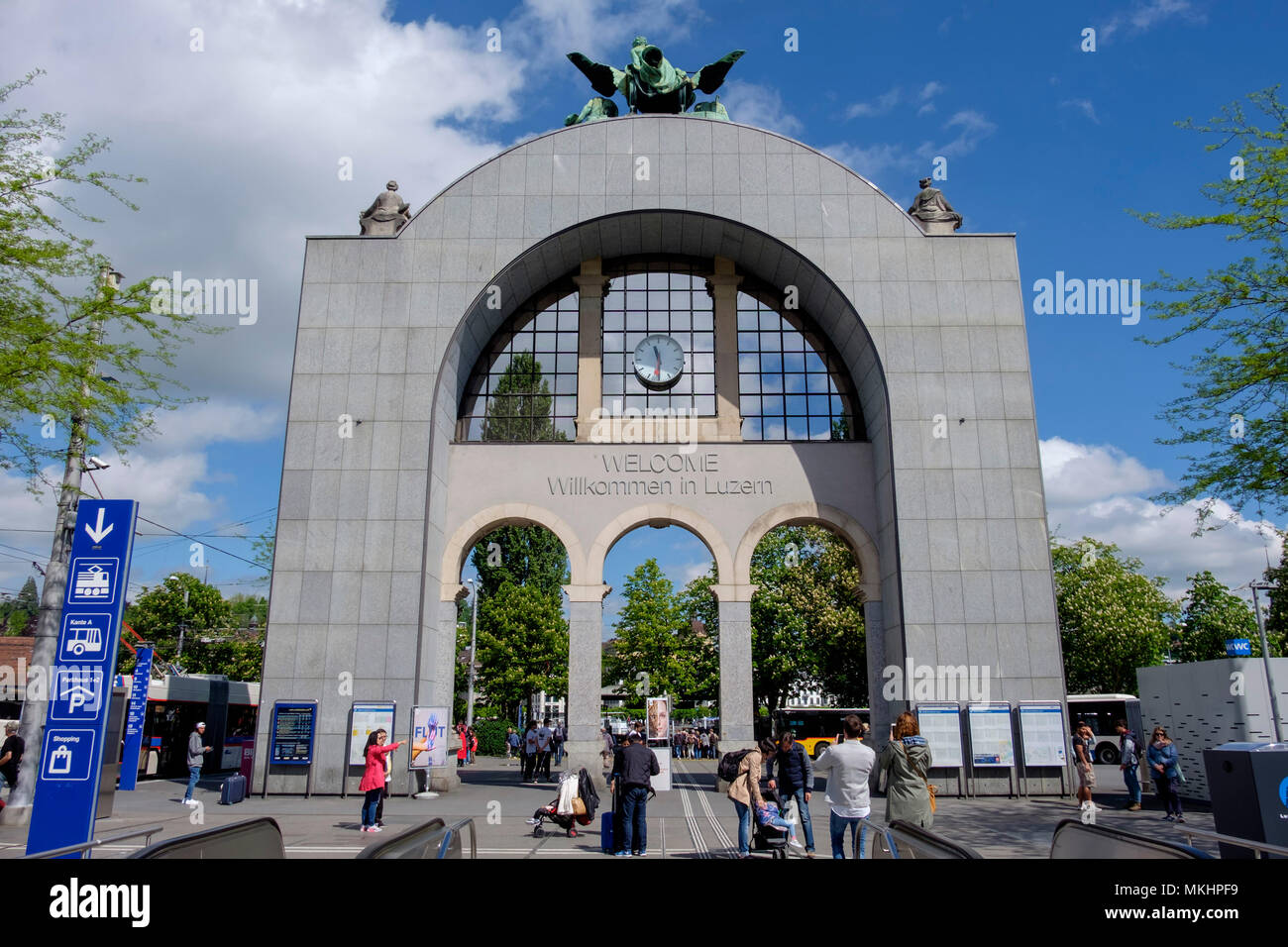 Lucerne train station in Luzern, Switzerland, Europe Stock Photo - Alamy