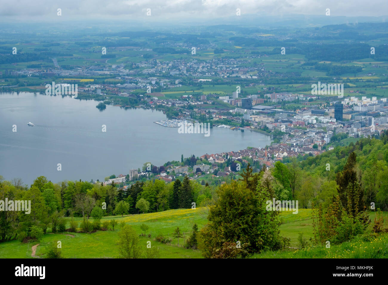 Aerial view of Zug, Switzerland, Europe Stock Photo - Alamy