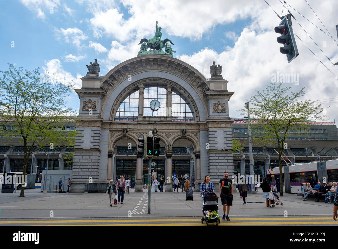 Lucerne train station in Luzern, Switzerland, Europe Stock Photo - Alamy