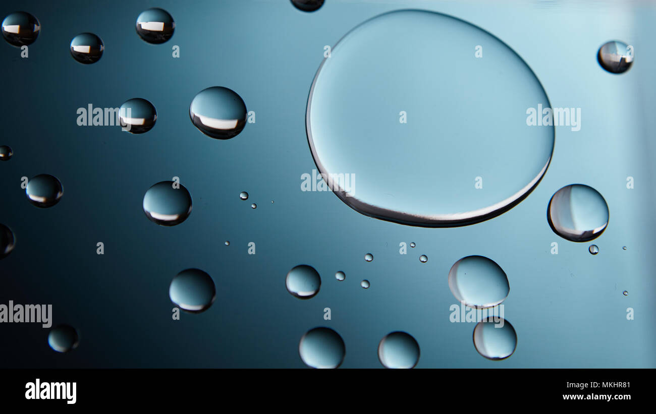 Water Drops background with big and small drops Stock Photo - Alamy