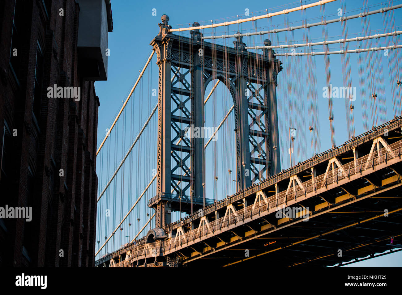 Brooklyn Bridge Side View Close Up