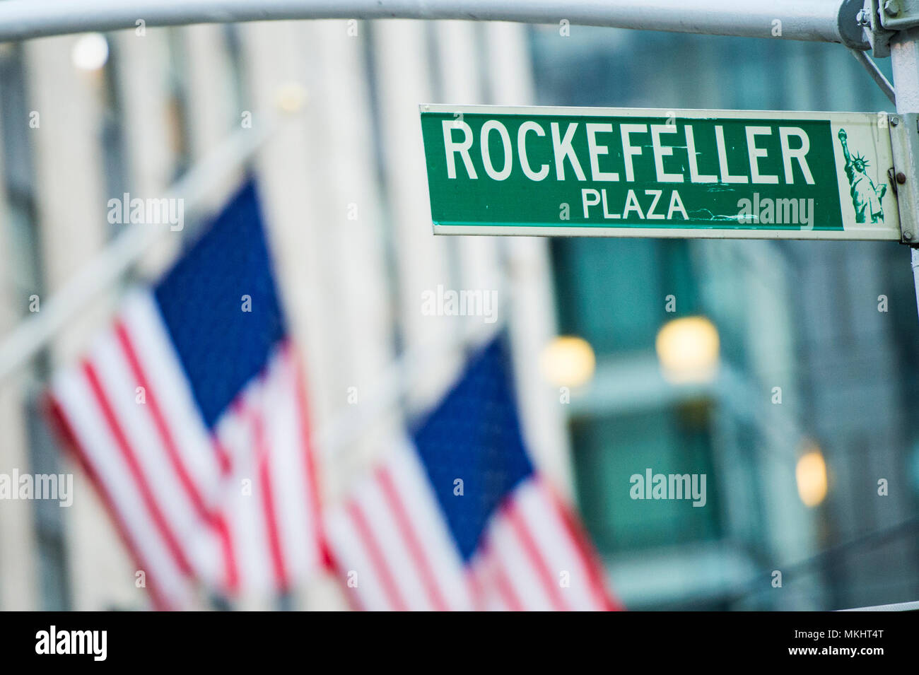 Rockefeller plaza sign hi-res stock photography and images - Alamy
