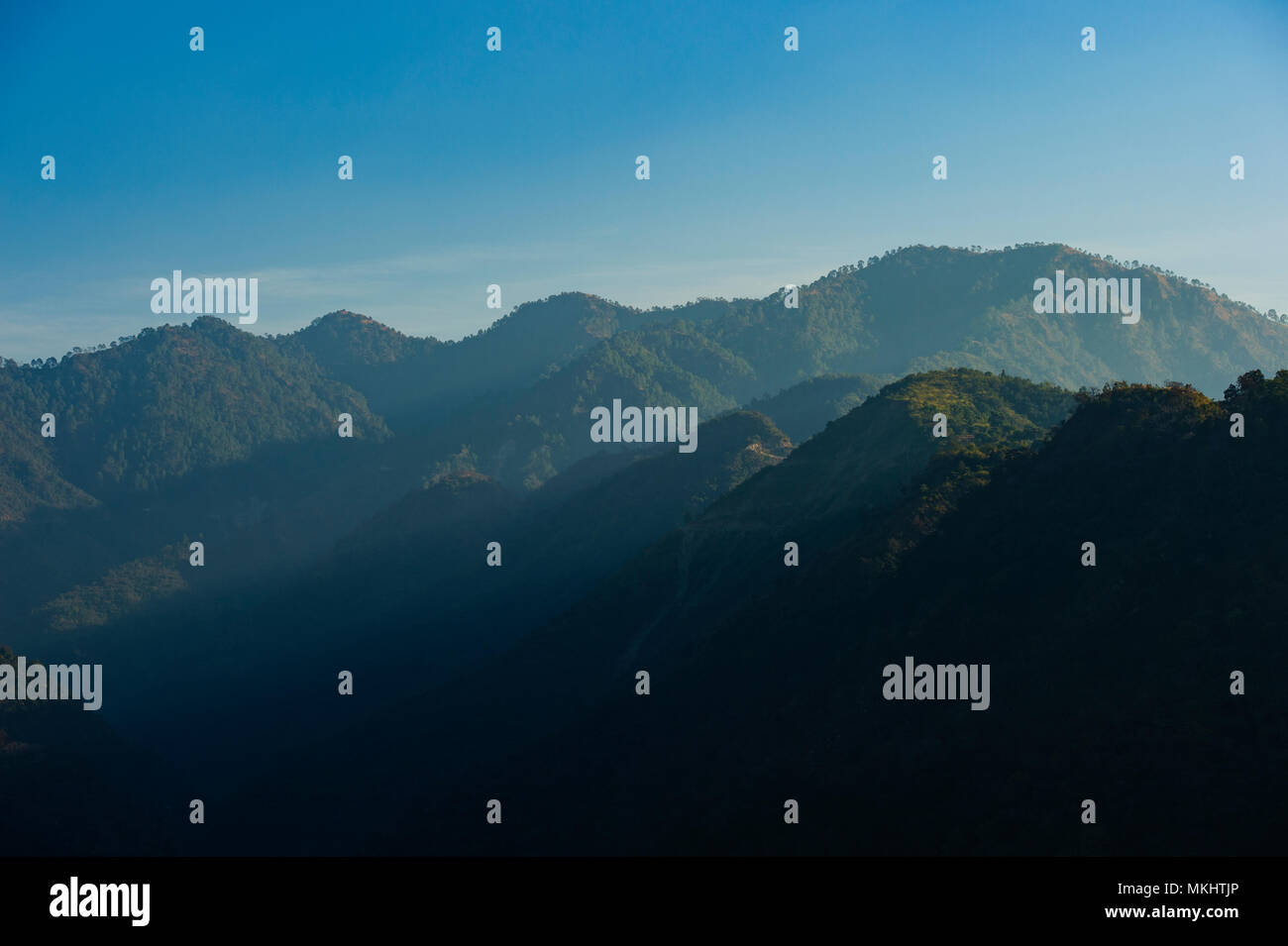 Wonderful green peaks of some mountains in Rishikesh, India Stock Photo ...