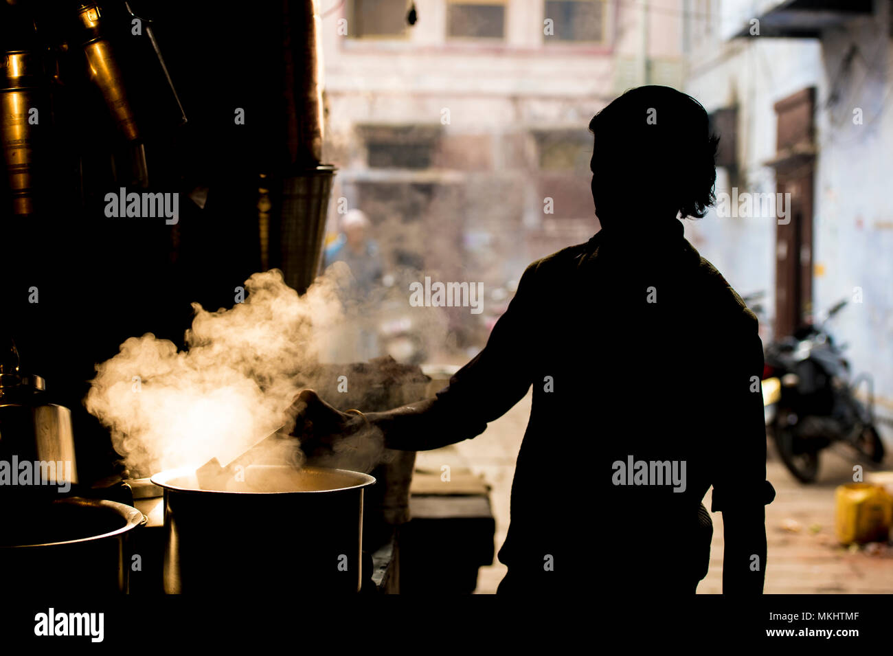 NEW DELHI - INDIA - 11 JANUARY 2018. Silhouette of an Indian man ...