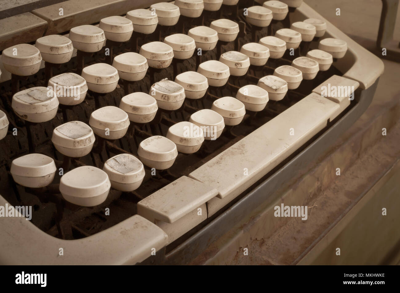 Old Retro Typewriter, Writer Machine with no Letters on Keys Stock ...